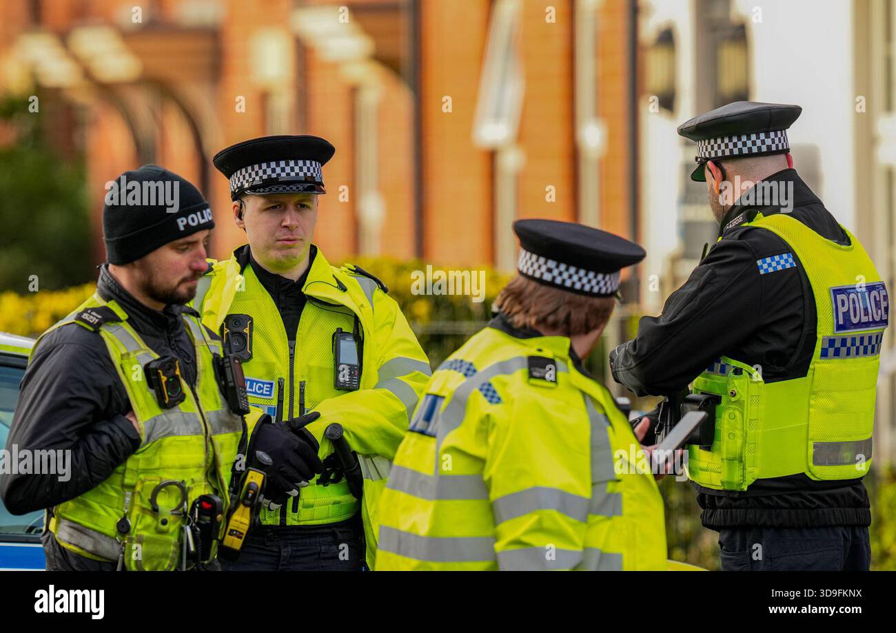 Police officers and public protection officers, during a Major ...