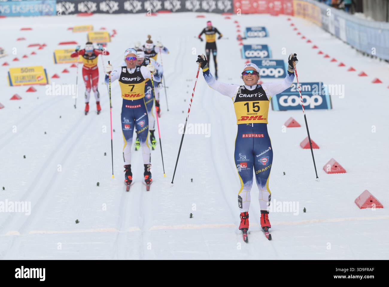 Trondheim 20251205. Emma Ribom wins sprint classic during the world cup ...