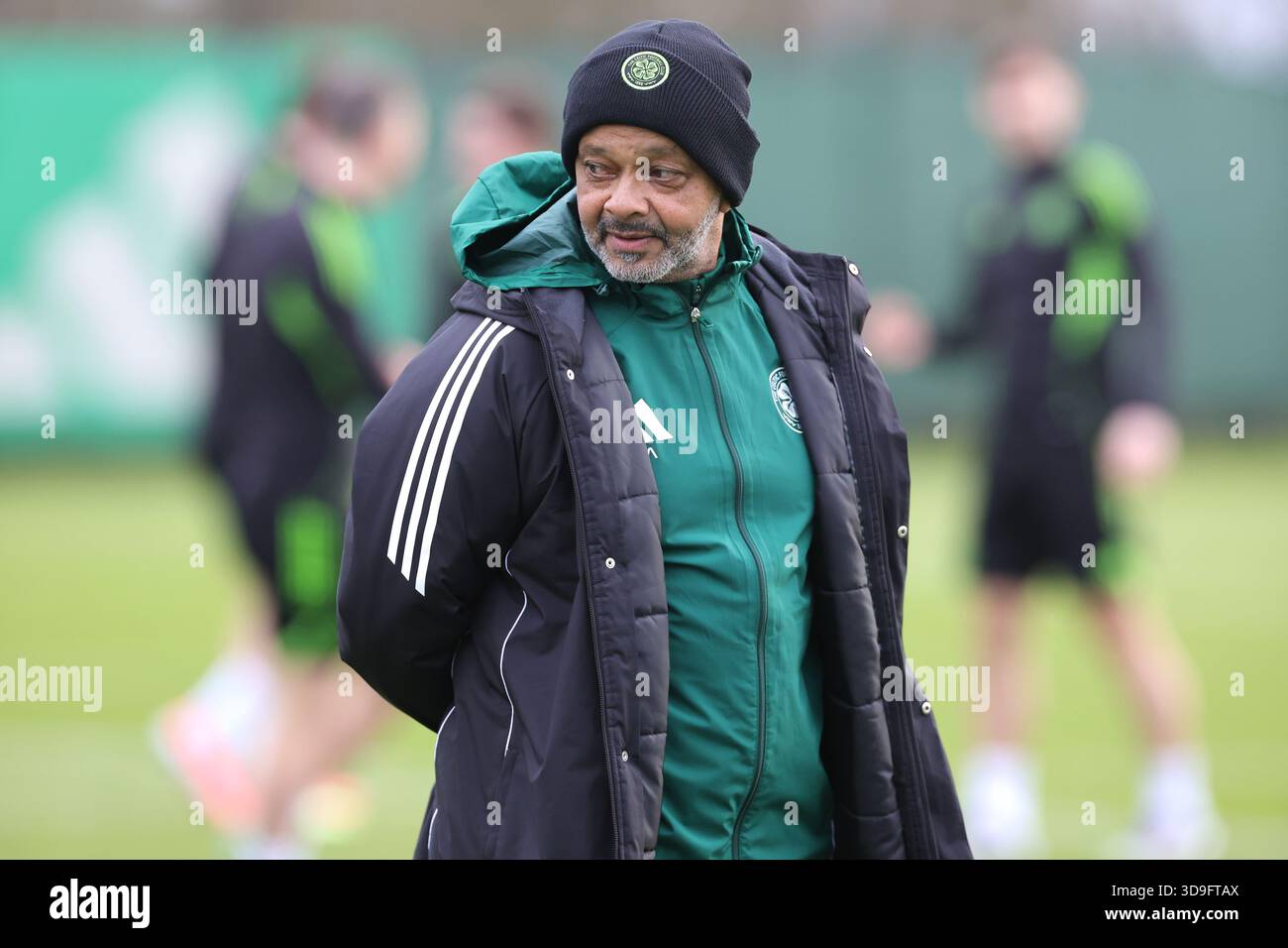 Celtic assistant manager Kwame Ampadu during a training session at ...