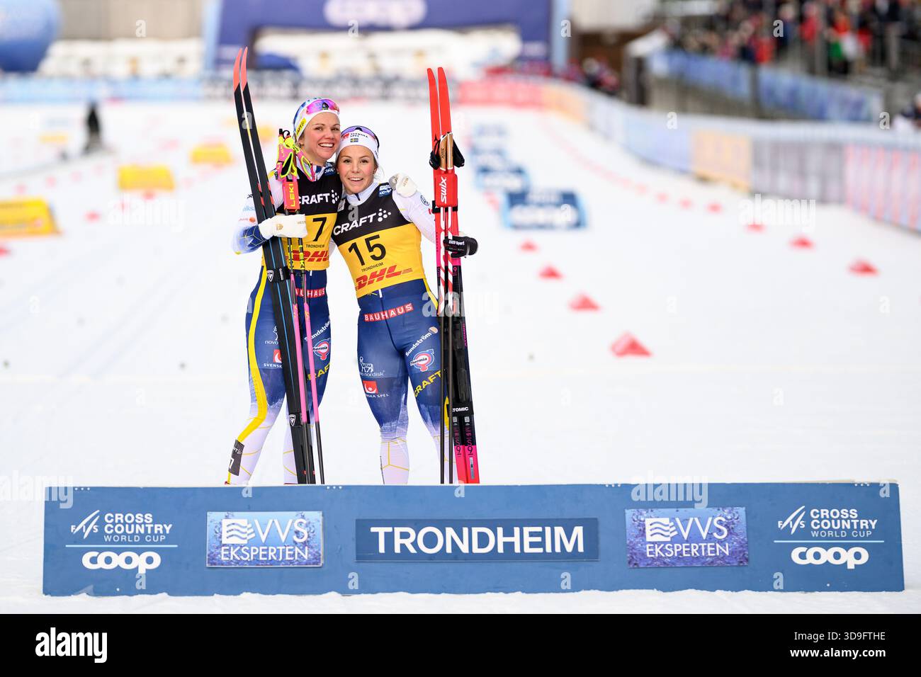 251205 Emma Ribom and Johanna Hagström of Sweden celebrate after ...