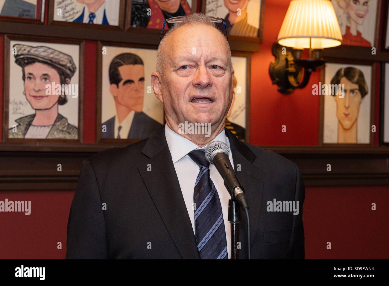 Max Klimavicius speaks during unveiling of portrait of theater director ...