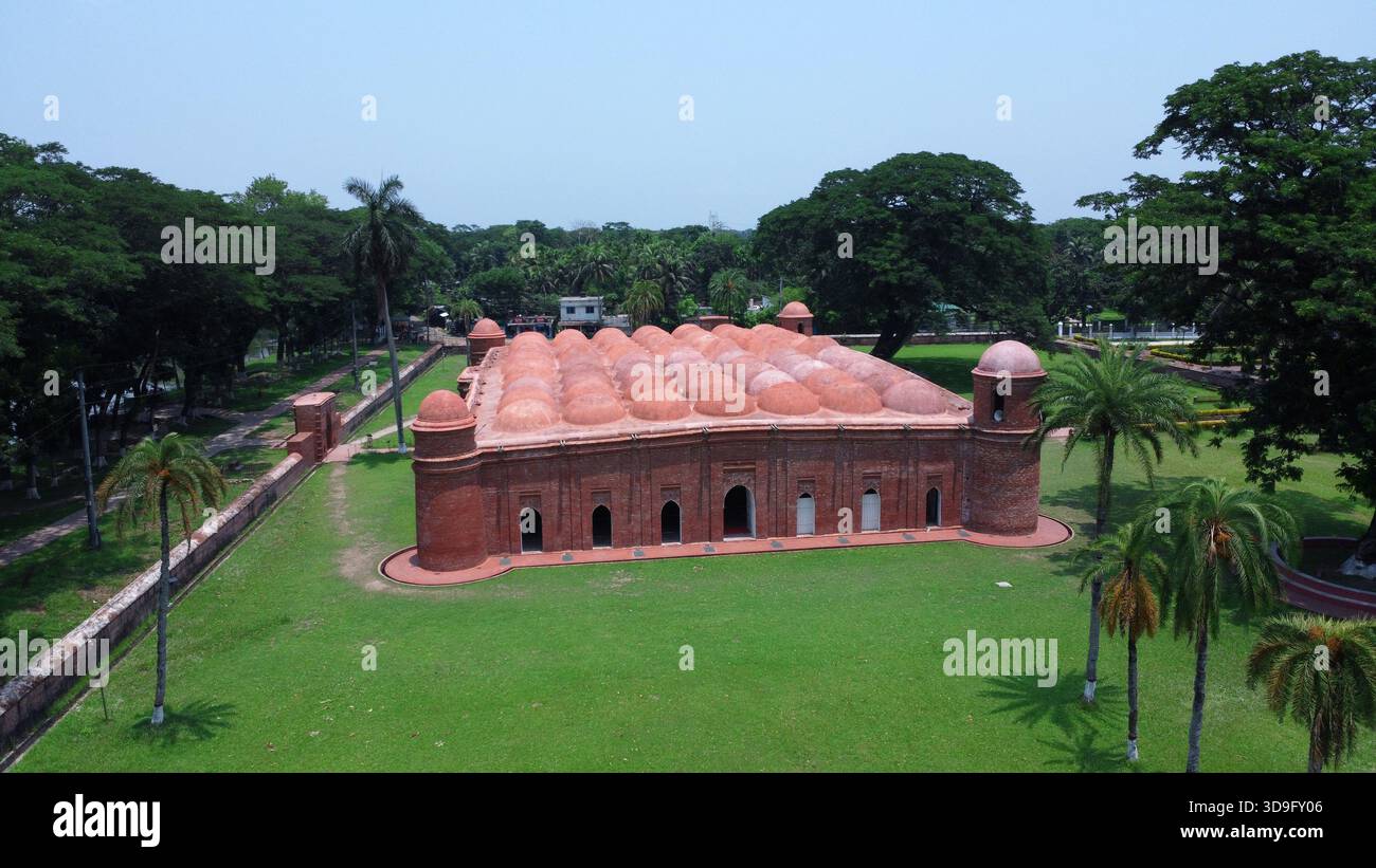 Shat Gambuj Mosque in Bagerhat, Bangladesh, is a UNESCO World Heritage ...