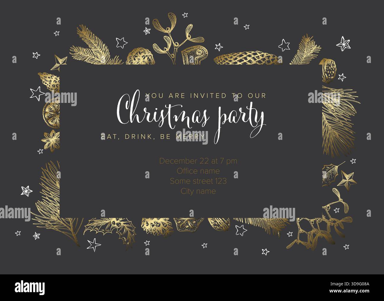 Stylish christmas dinner Stock Vector Images - Alamy