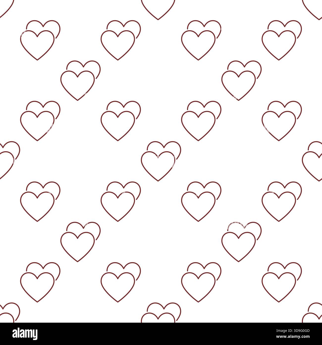 Two Hearts vector empathy concept outline seamless pattern Stock Vector ...
