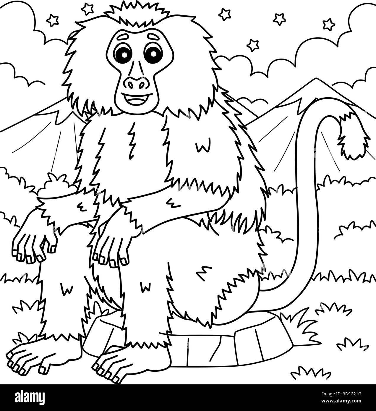 Baboon and background Black and White Stock Photos & Images - Alamy