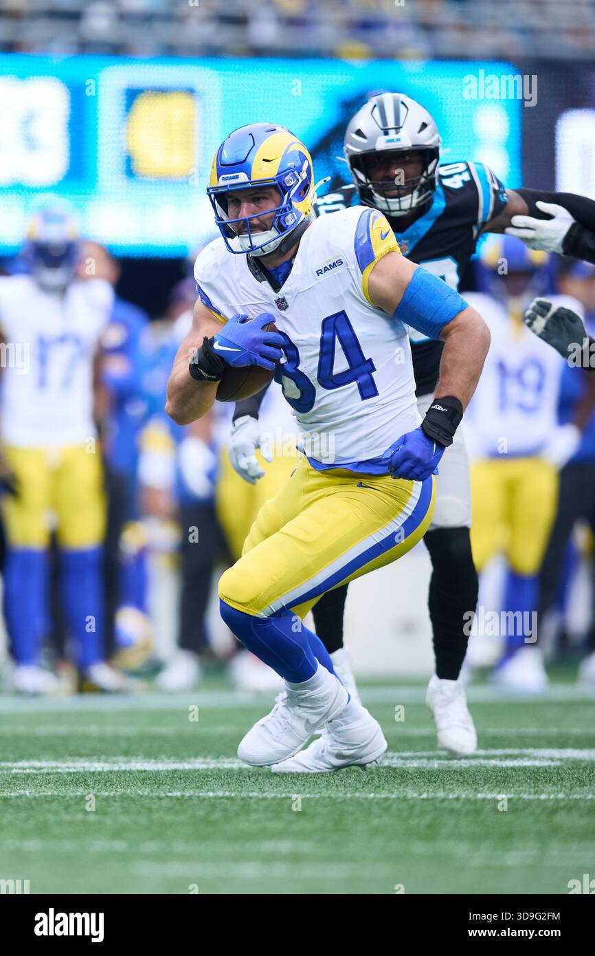 Los Angeles Rams tight end Colby Parkinson (84) runs with the ball ...