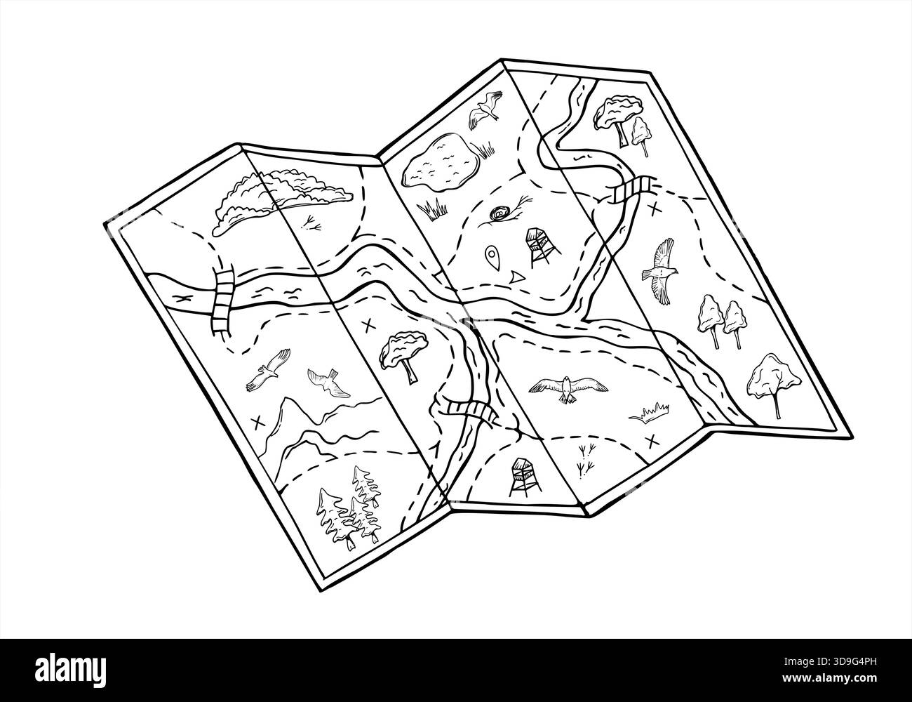 Bird image out line Black and White Stock Photos & Images - Alamy