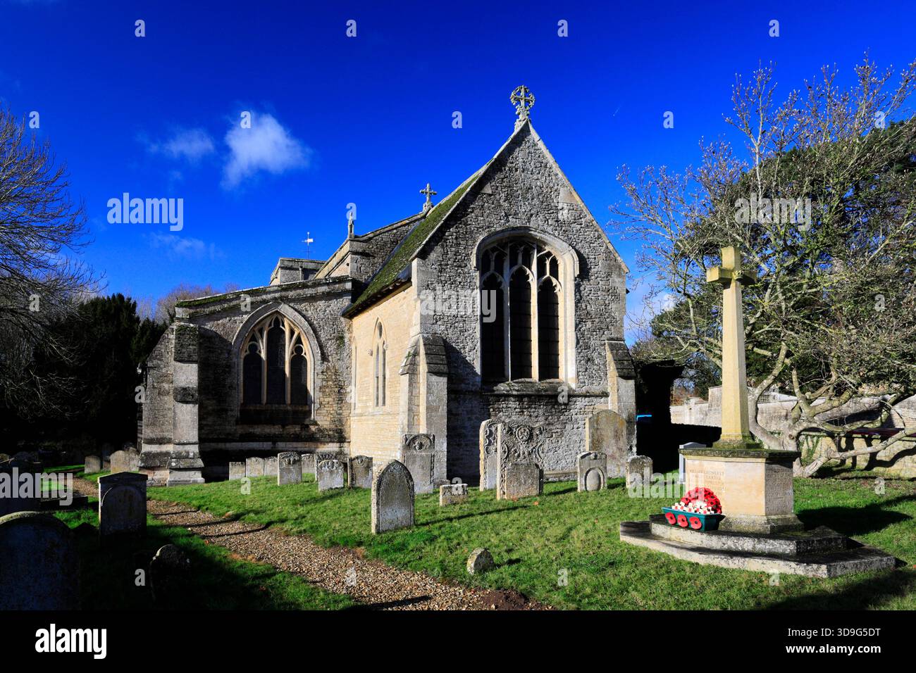 View of St Marys church, Tansor village, Northamptonshire; England; UK ...