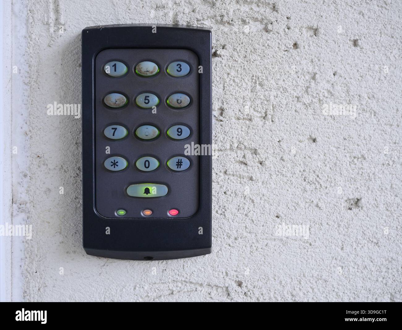 Well used keypad security door entry problem with numbers rubbed off ...