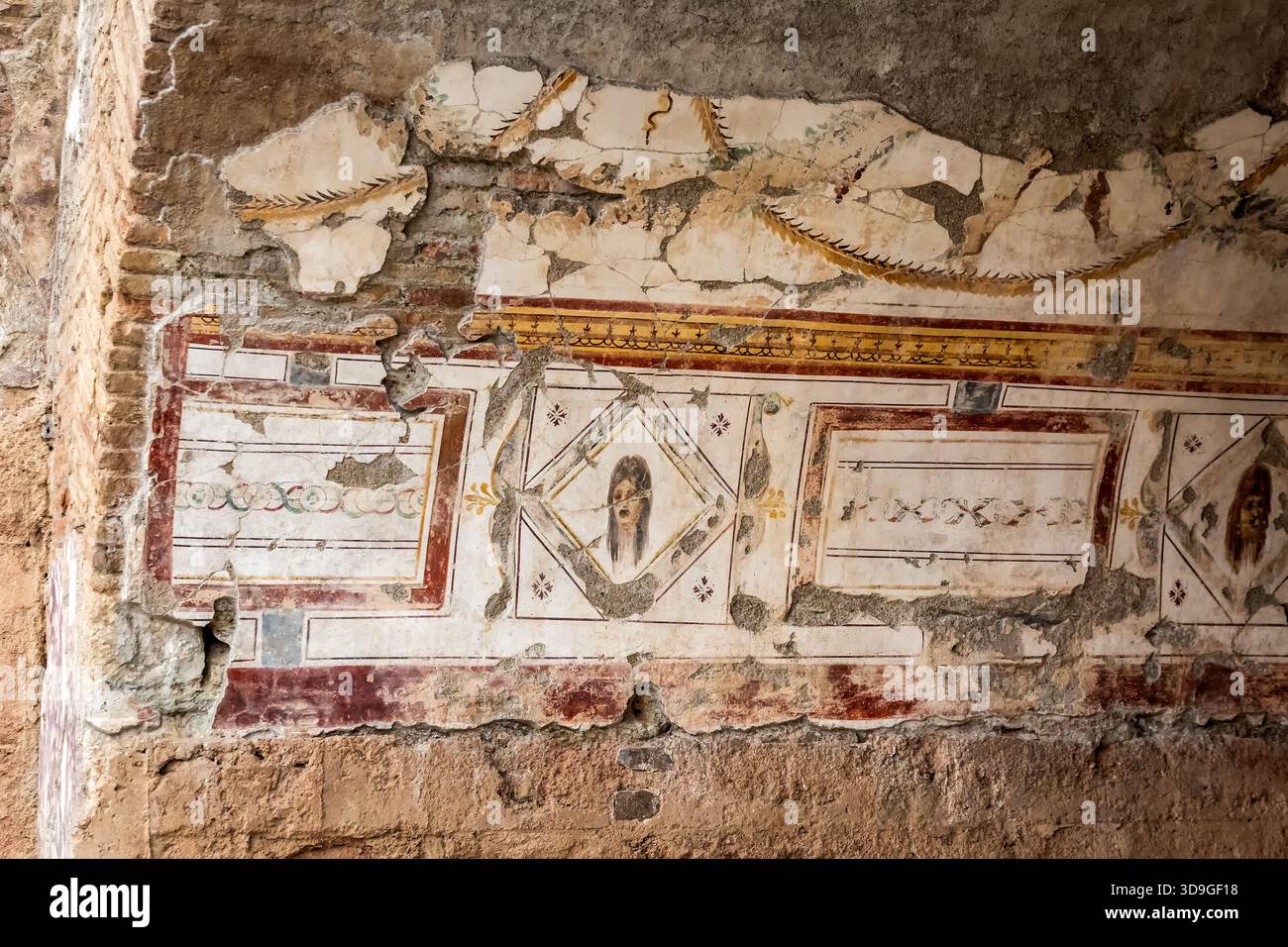 Ruins of ancient Greek city Ephesus. Antique mosaic on the floor of ...