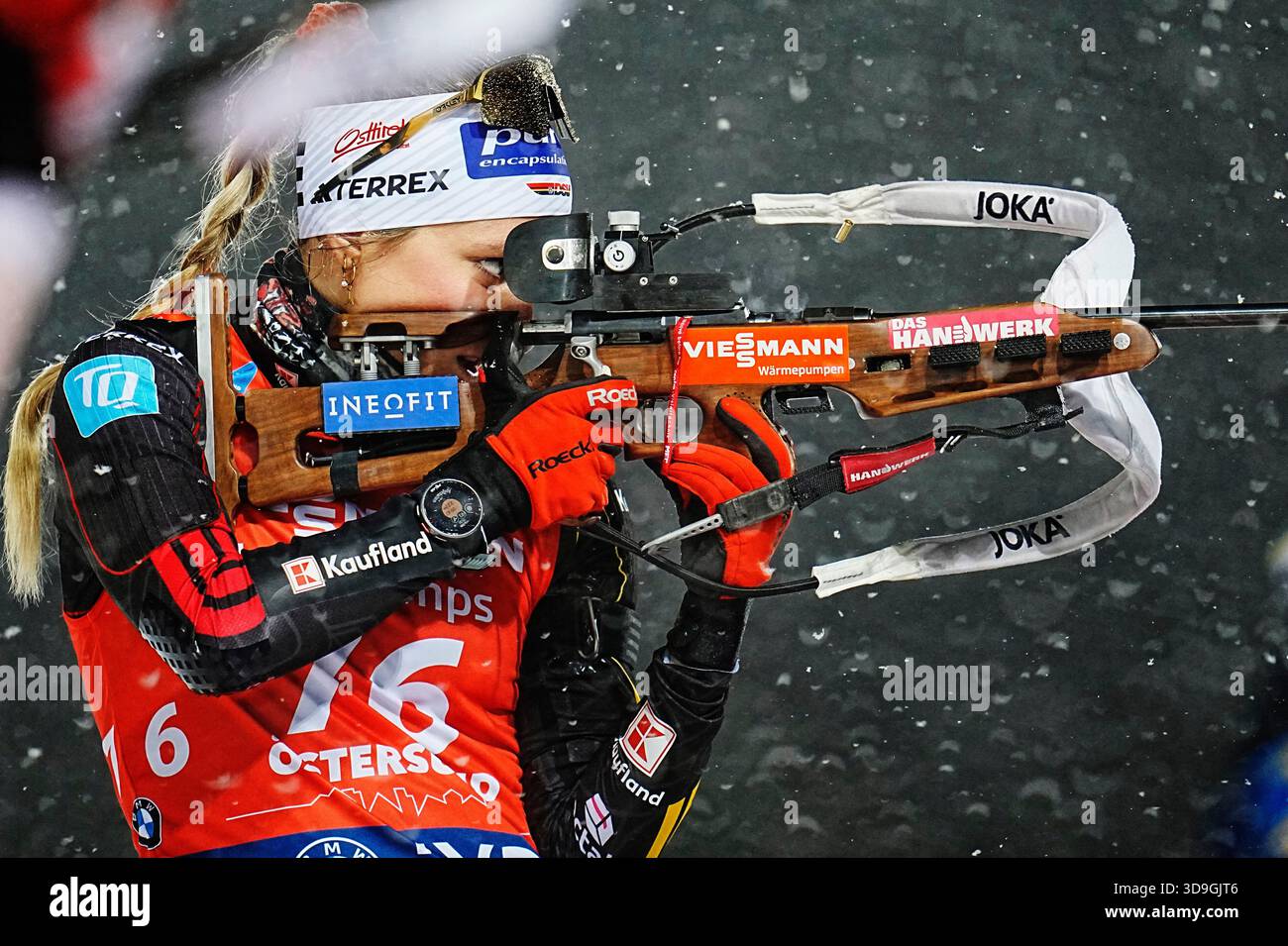 Anna Weidel, Germany, competes in the Biathlon women's World Cup 7.5 km ...