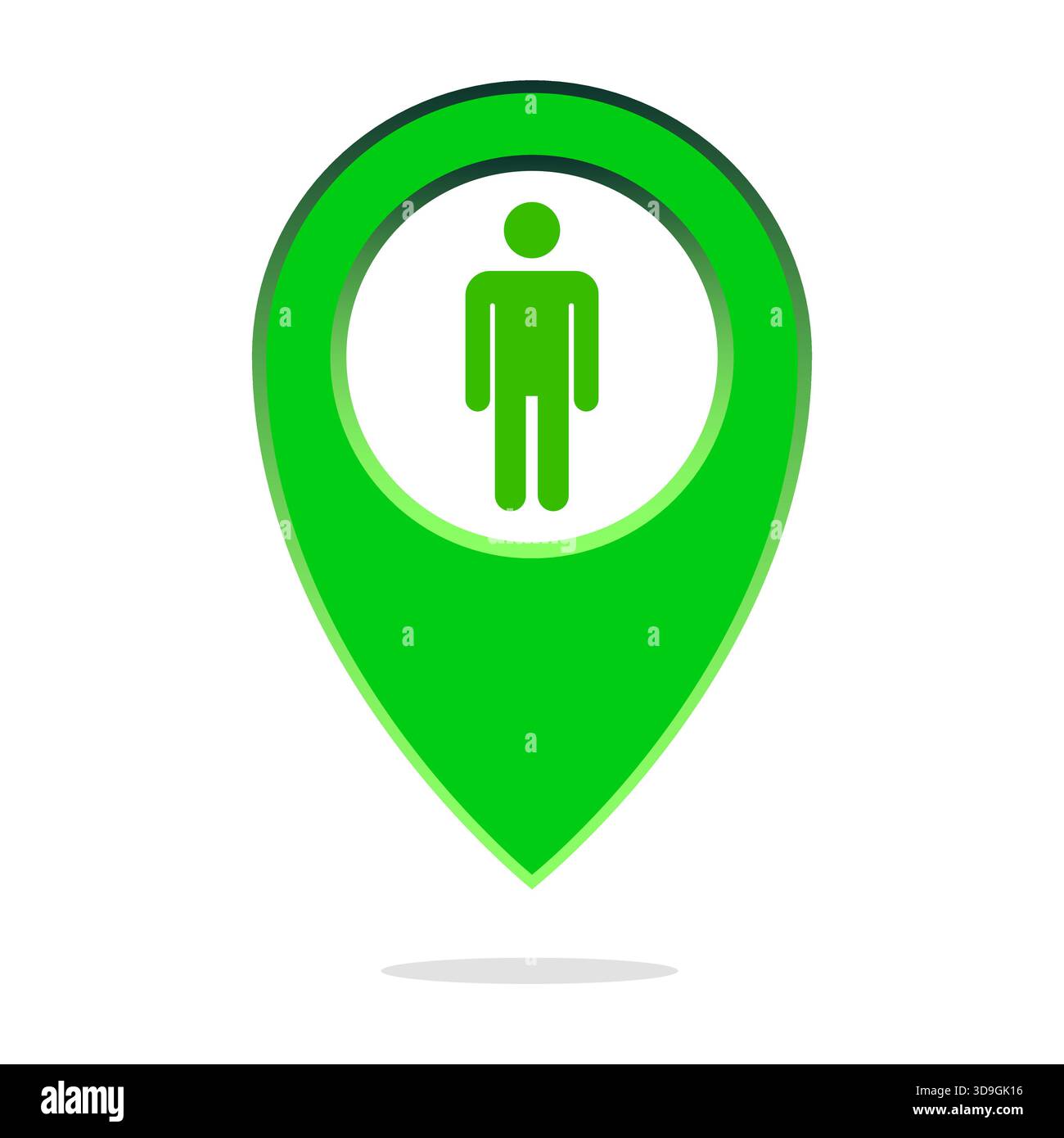 Person location pin. Man navigation vector. Map point symbol ...