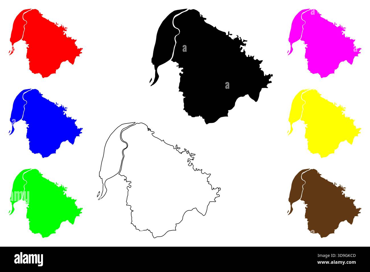 Limpio city (Republic of Paraguay) map vector illustration, scribble ...