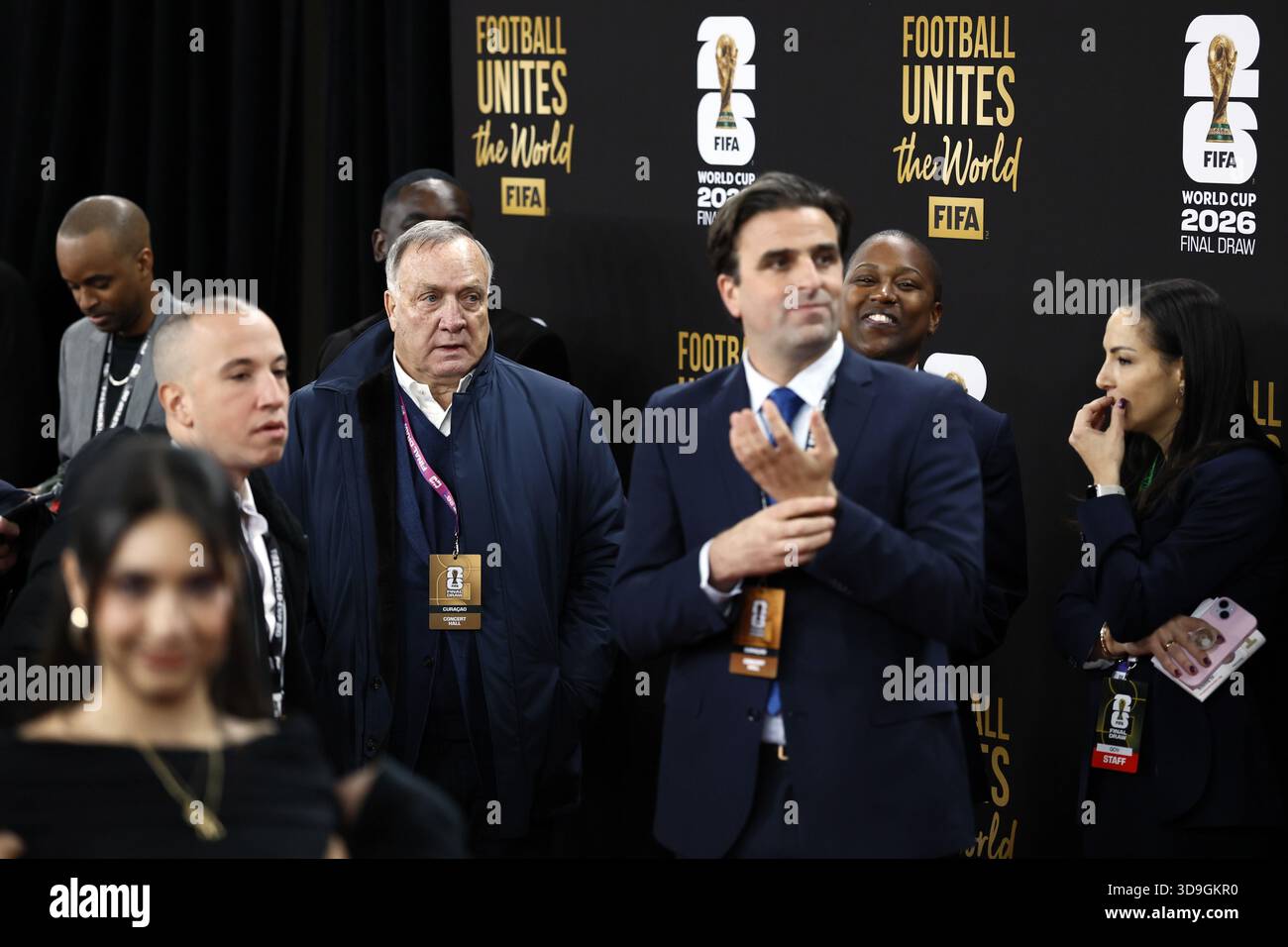 WASHINGTON - Curaçao coach Dick Advocaat (2nd Left) on the red carpet ...