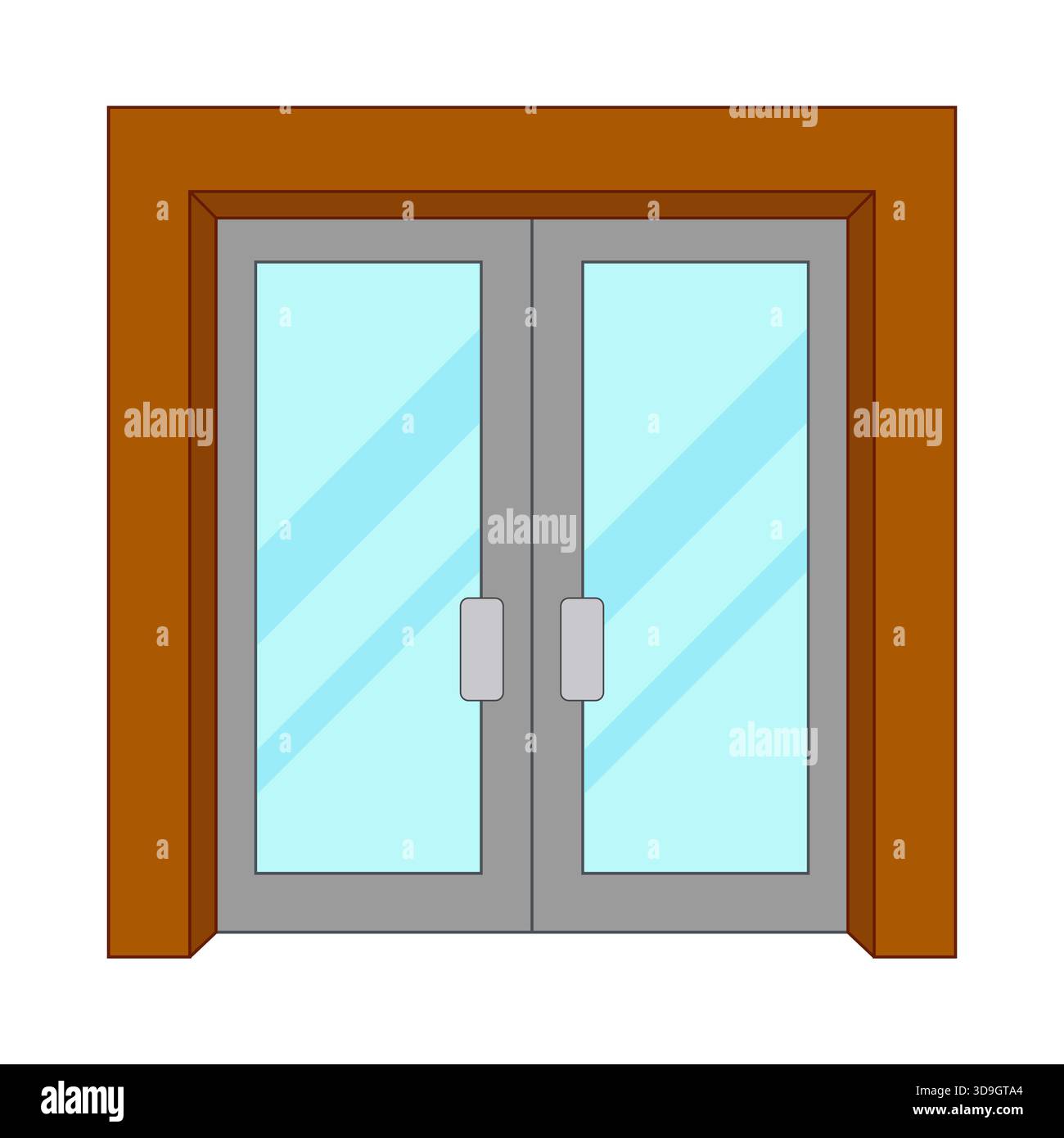 Blue glass metal door Stock Vector Images - Alamy