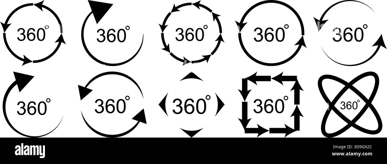 360 degree rotation arrow icon Cut Out Stock Images & Pictures - Alamy