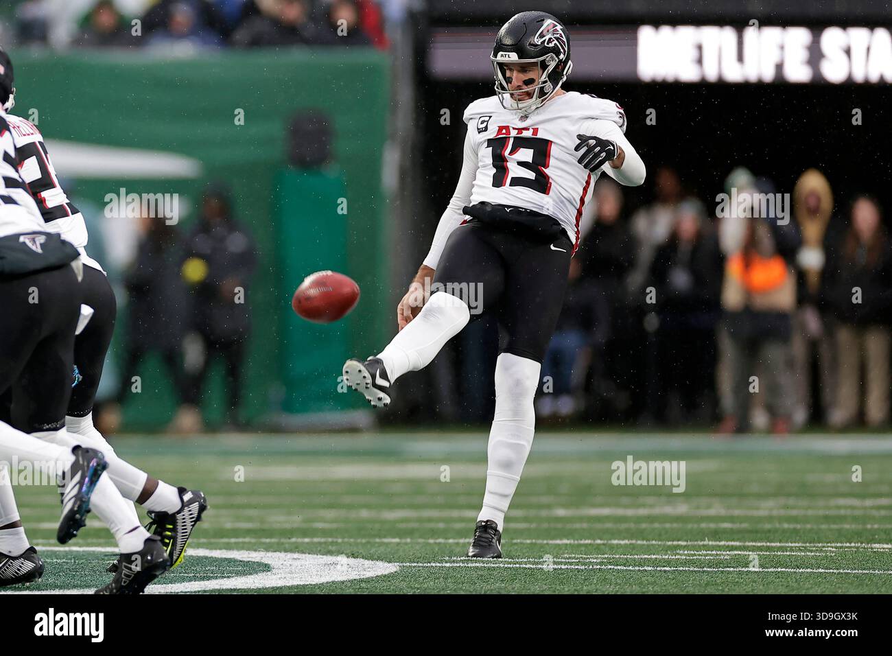 Atlanta Falcons punter Bradley Pinion (13) during an NFL football game ...