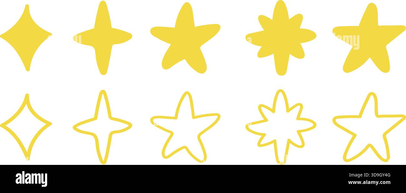 Sparkle icons set twinkle Stock Vector Images - Alamy