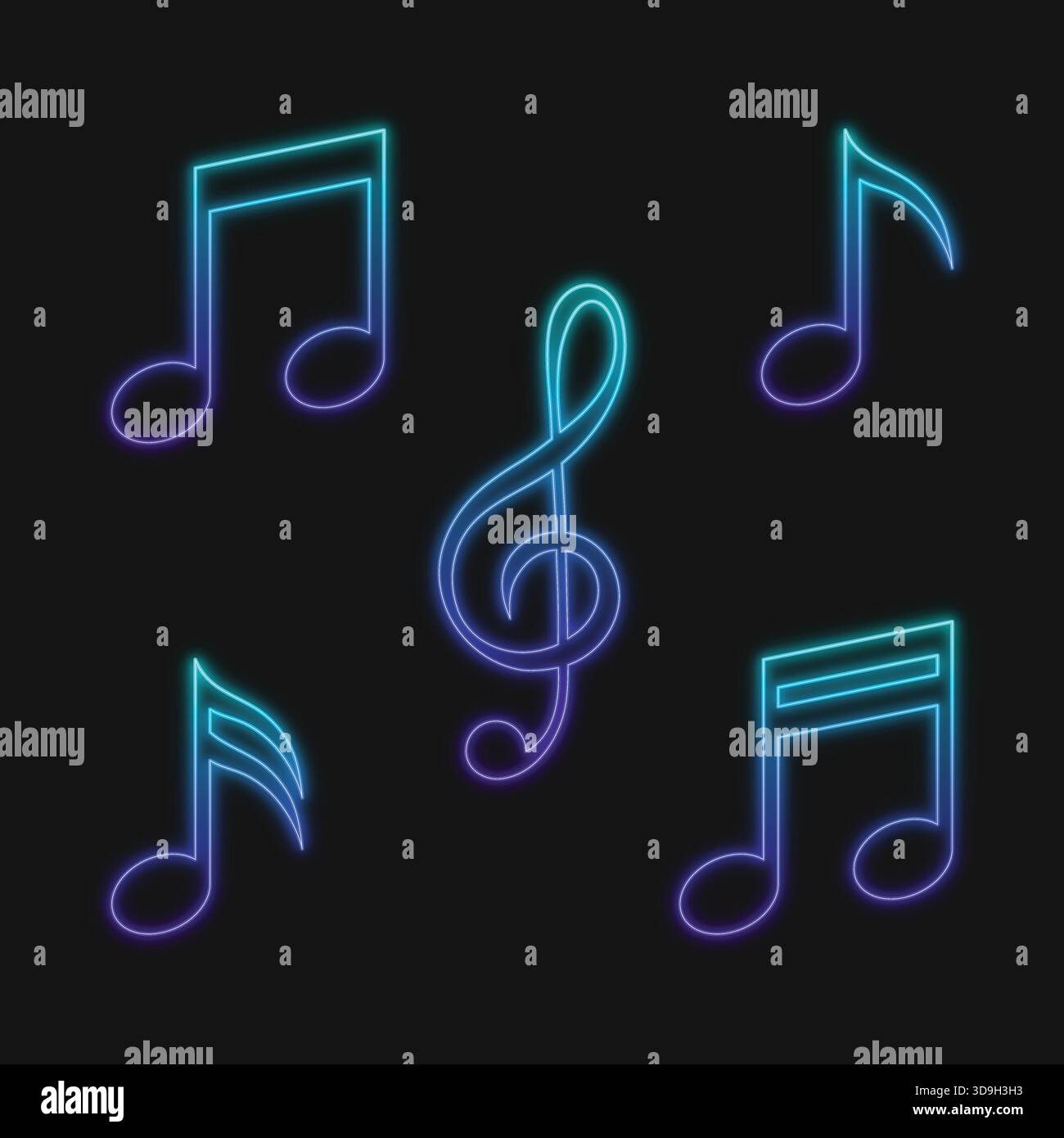 Neon music icon Stock Vector Images - Alamy