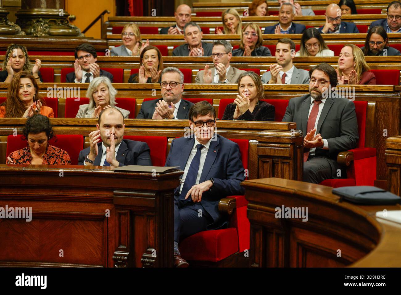 The president of the Generalitat de Catalunya, Salvador Illa, during a ...