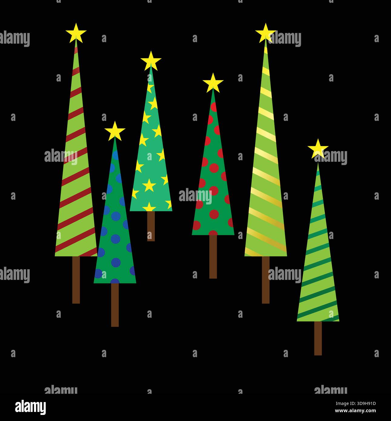 Christmas trees modern illustration Stock Vector Images - Alamy
