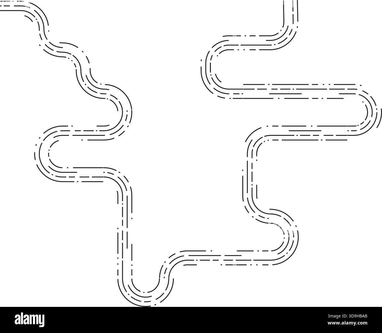 Element illustrates a path of linked dasheds joined into a continuous ...