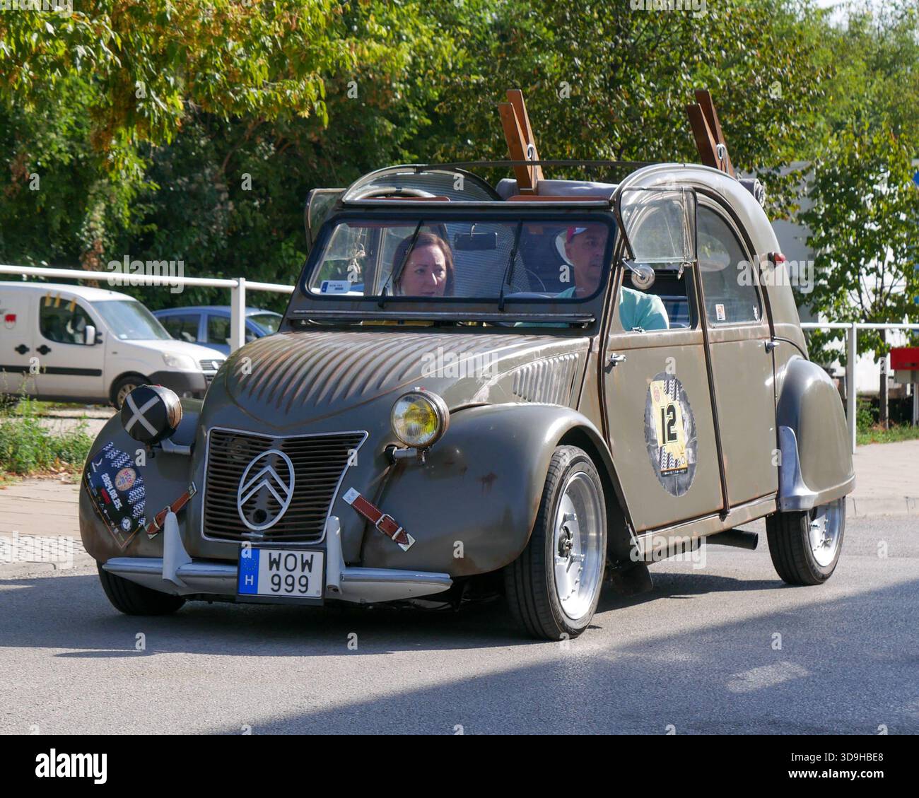 citroen 2cv with opened canvas roof opened with clothespin at budapest ...