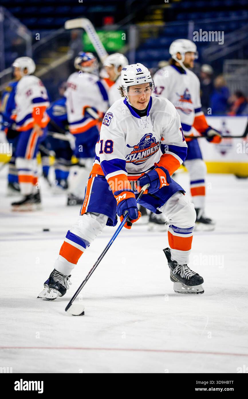 November 28, 2025: Bridgeport Islanders forward Matthew Maggio (18 ...