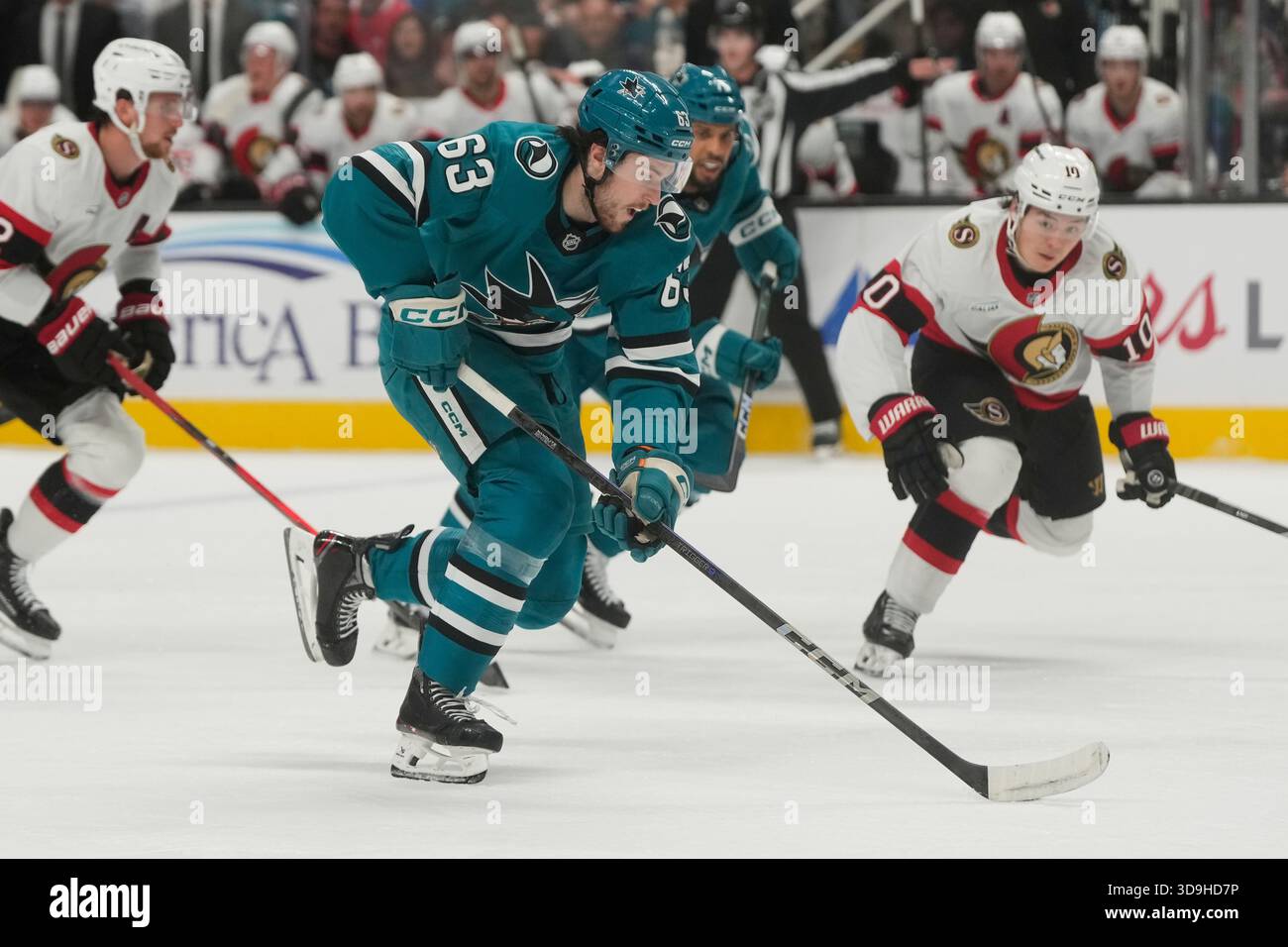 San Jose Sharks center Zack Ostapchuk (63) during an NHL hockey game ...