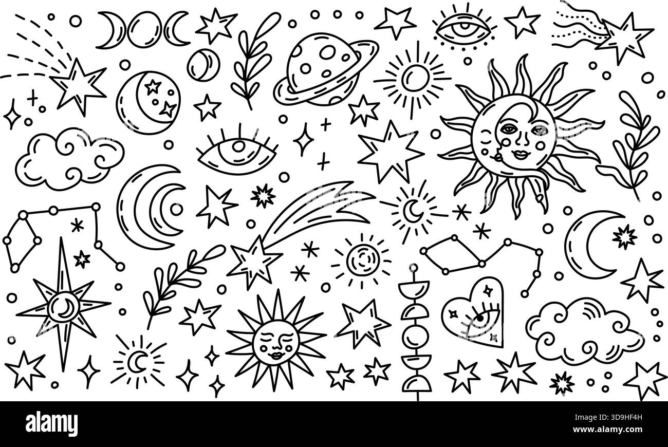 Celestial art planets in Black and White Stock Photos & Images - Alamy