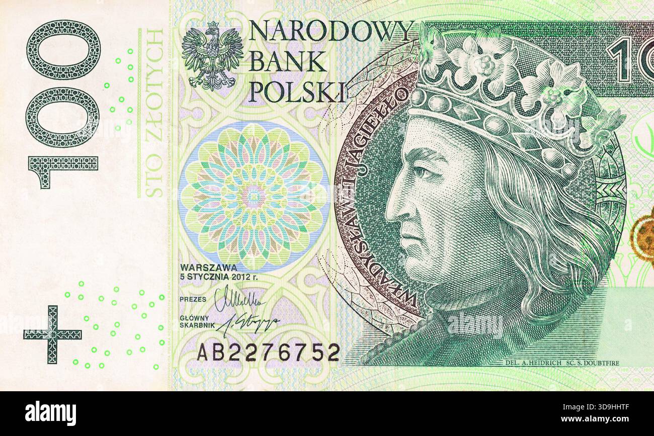 Polski Narodowy Central bank authorized Polish 100 zloty currency ...