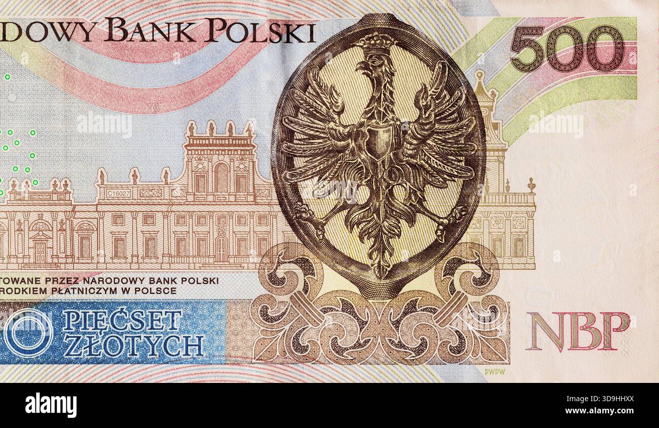 Poland official banknote 500 zloty cash validated for circulation by ...
