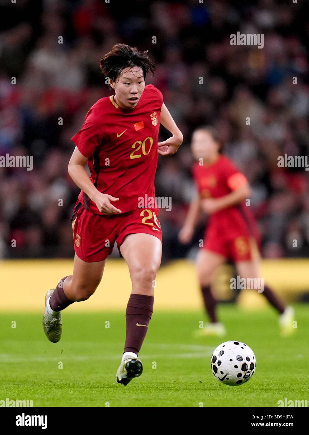 China’s Ziqin Shao during the women's international friendly match at ...