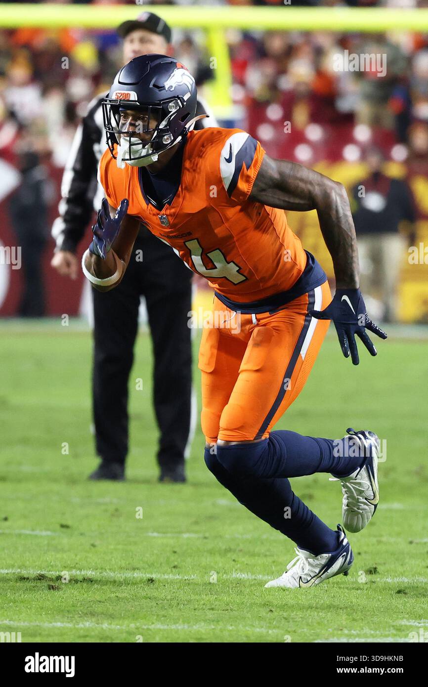 Denver Broncos wide receiver Courtland Sutton (14) runs a route during ...