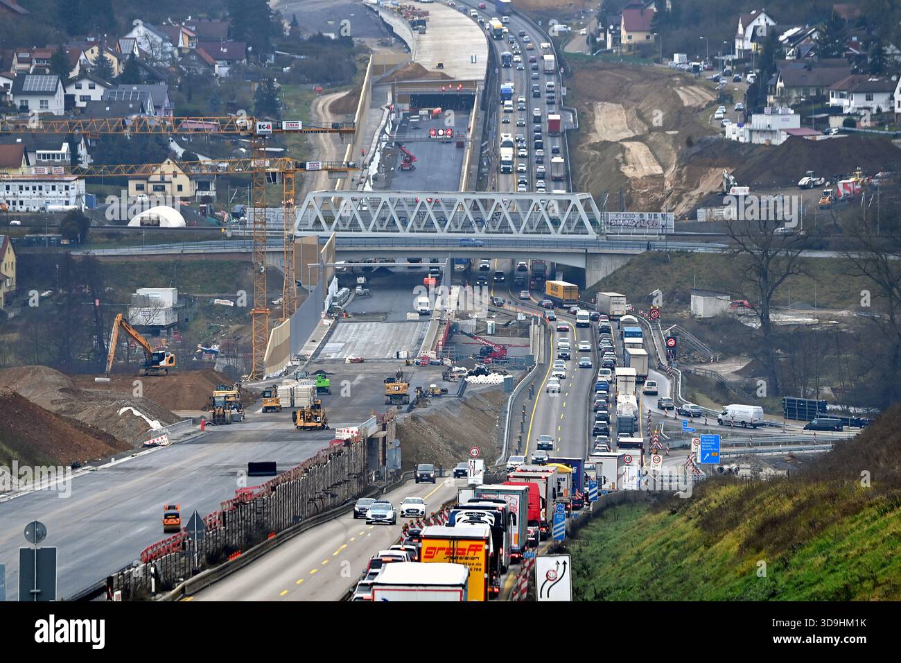 Expansion, major construction site, construction site on the A8 ...