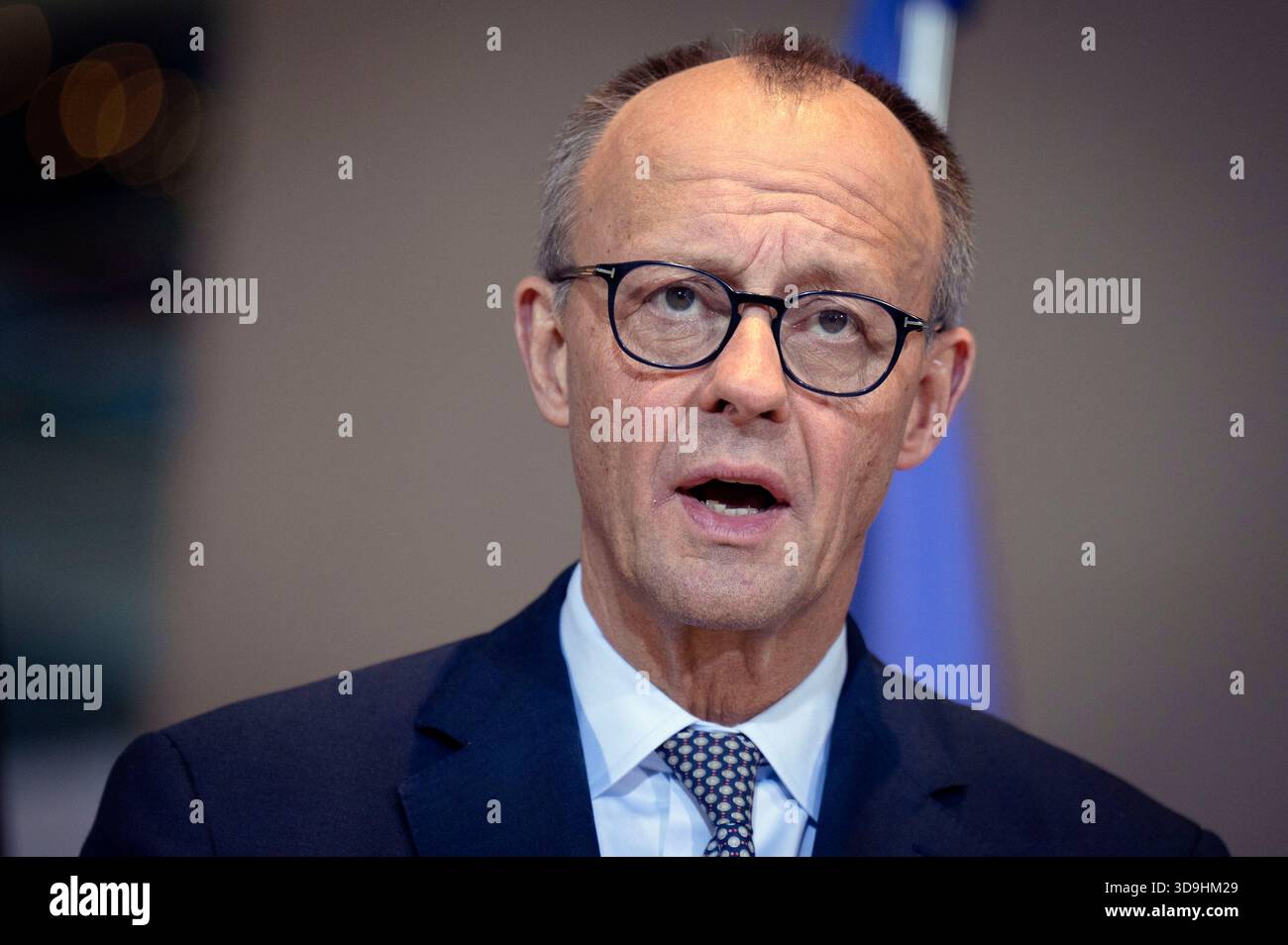 Friedrich Merz at the press statement on today's decisions in the ...