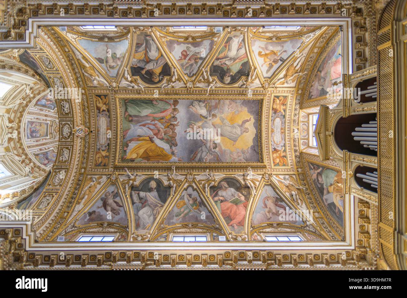 Ceiling with the fresco "The Ascension of Christ" by Cristoforo ...