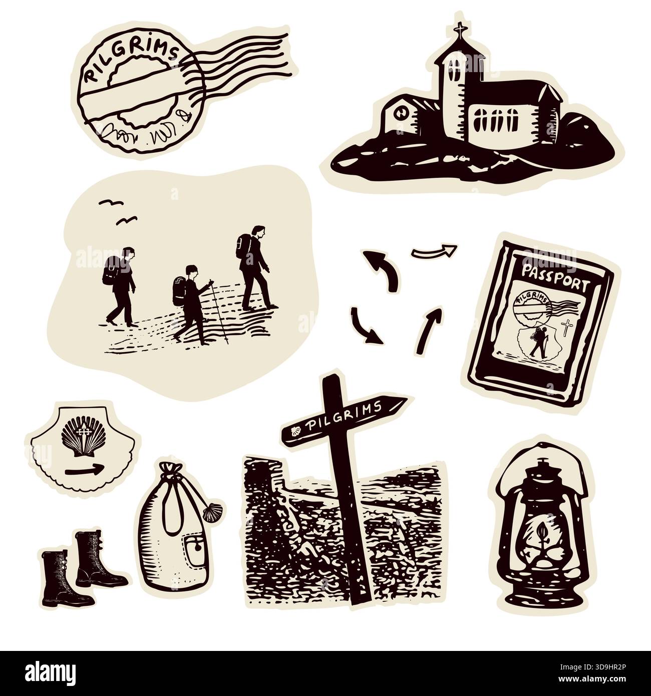Camino santiago pilgrims Cut Out Stock Images & Pictures - Alamy