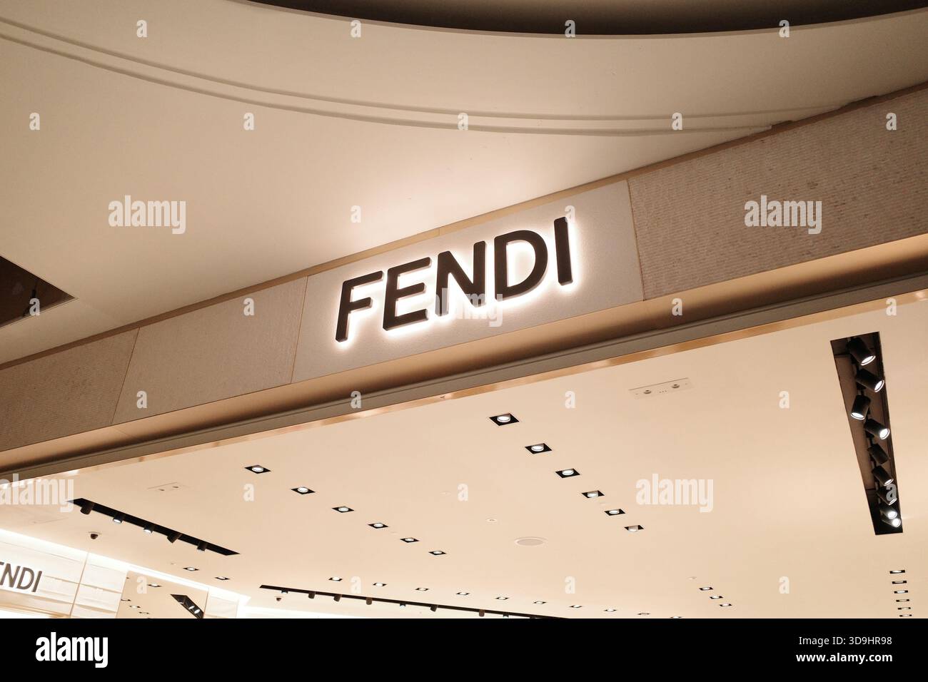 Fendi storefront and signage at Heathrow Airport in London, England ...
