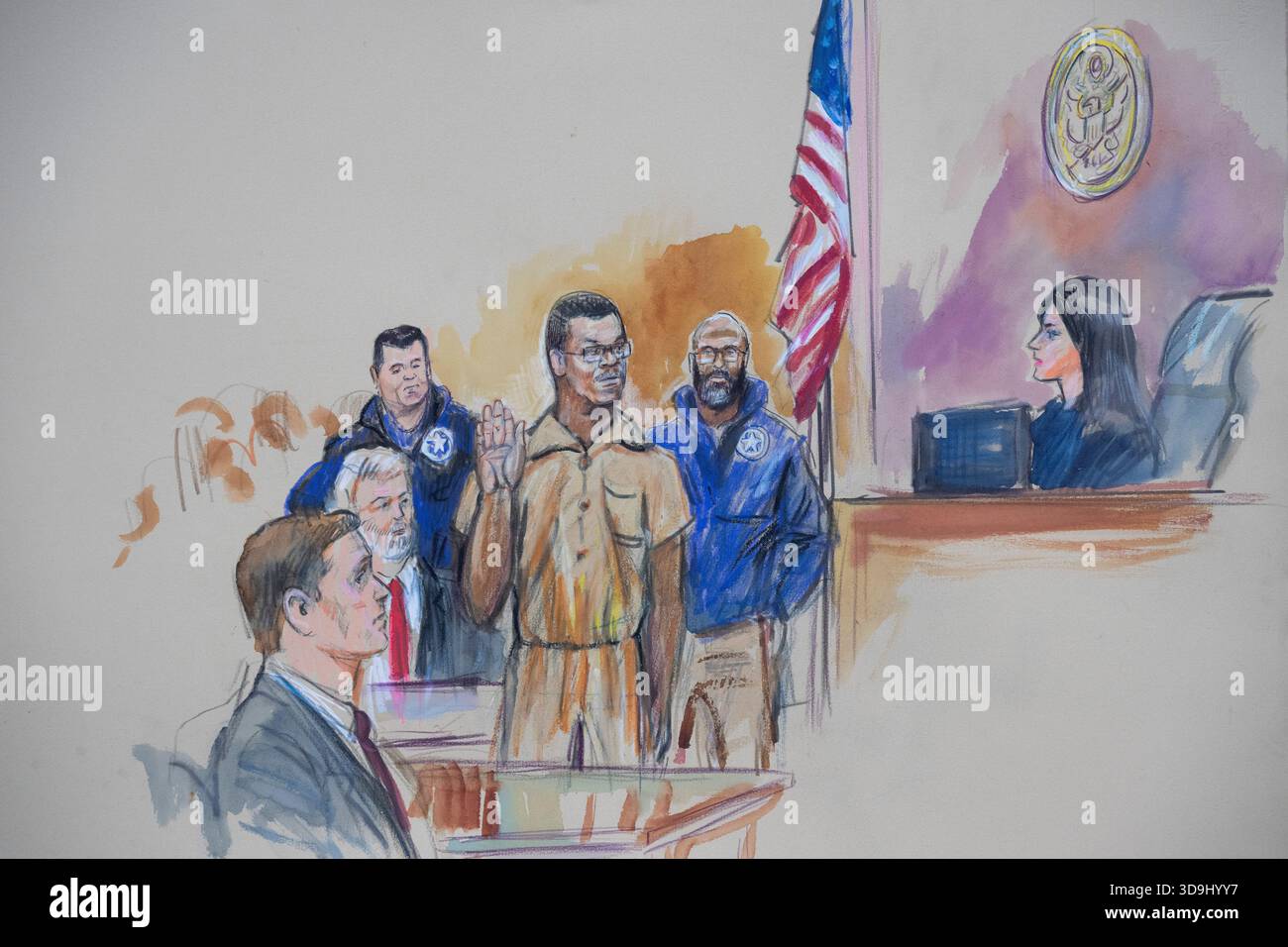 This courtroom sketch depicts Brian Cole Jr., 30, of Woodbridge, Va ...