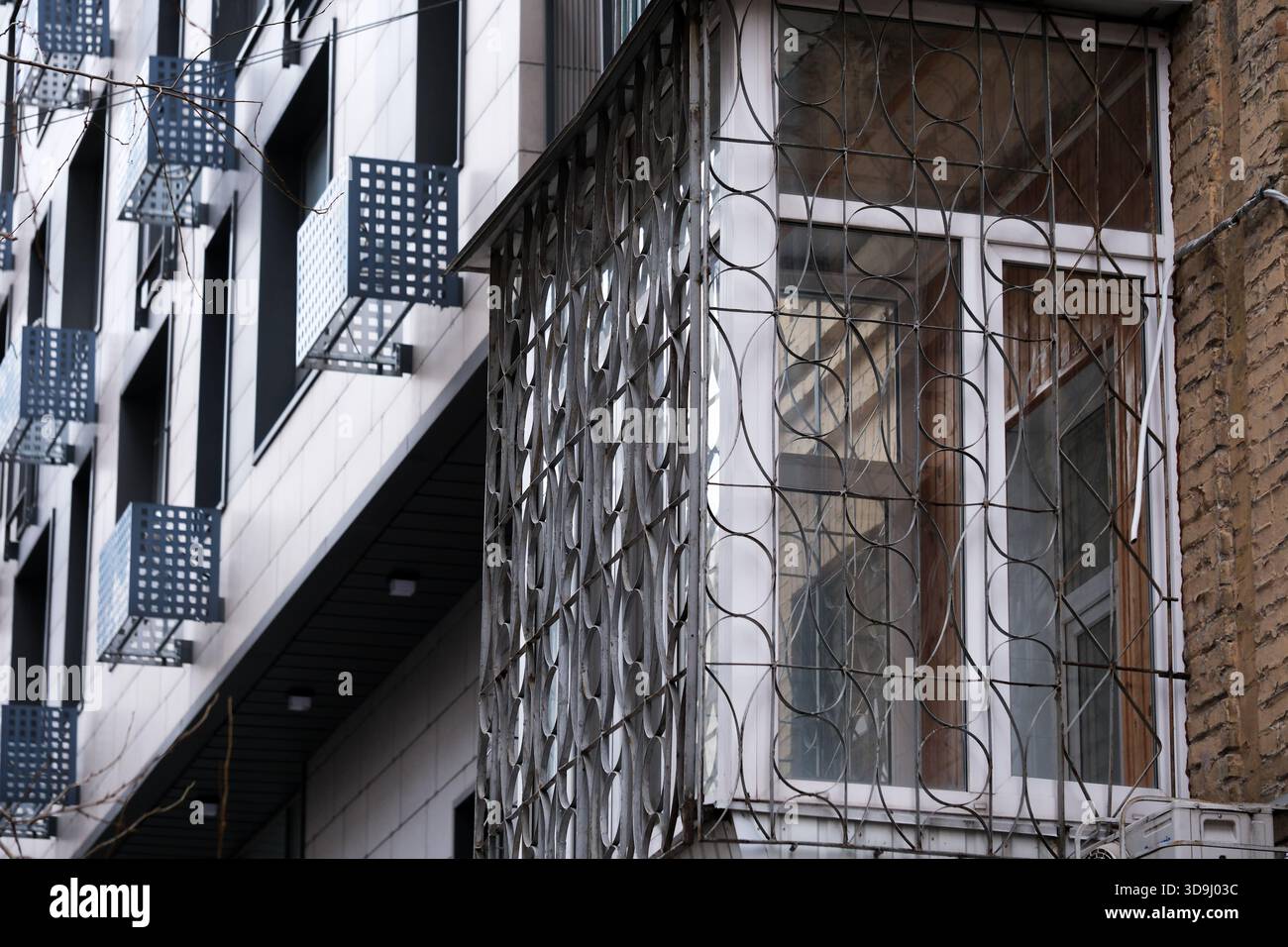 Unique building features intricate design and contrasting materials in ...