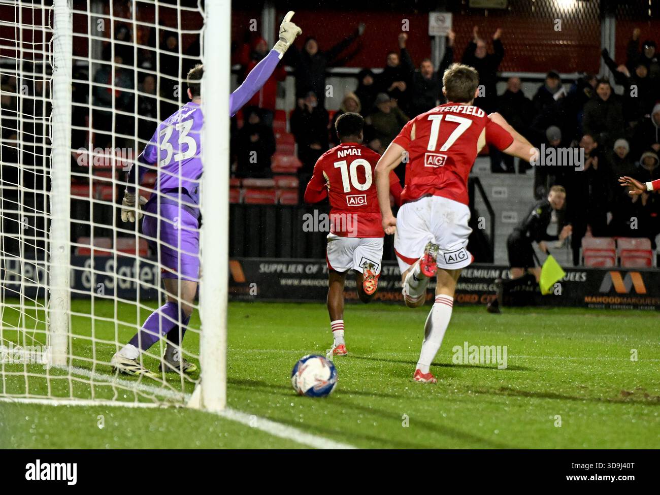 Salford City's Kelly N'Mai celebrates their sides second goal during ...