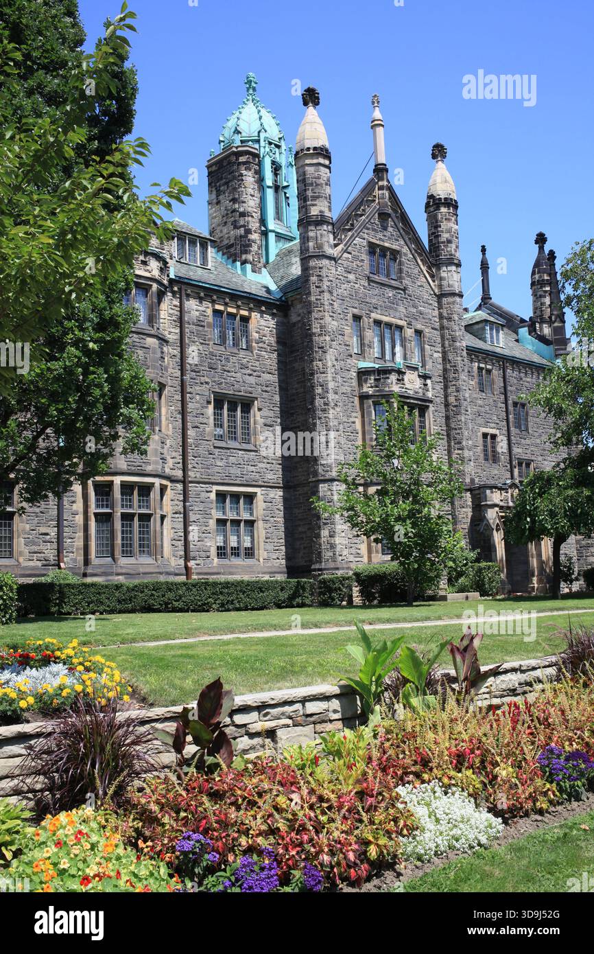 University of Toronto campus with ornate old buildings, Trinity College ...