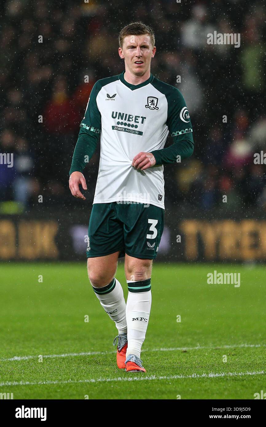Matt Targett of Middlesbrough in action during the Sky Bet Championship ...