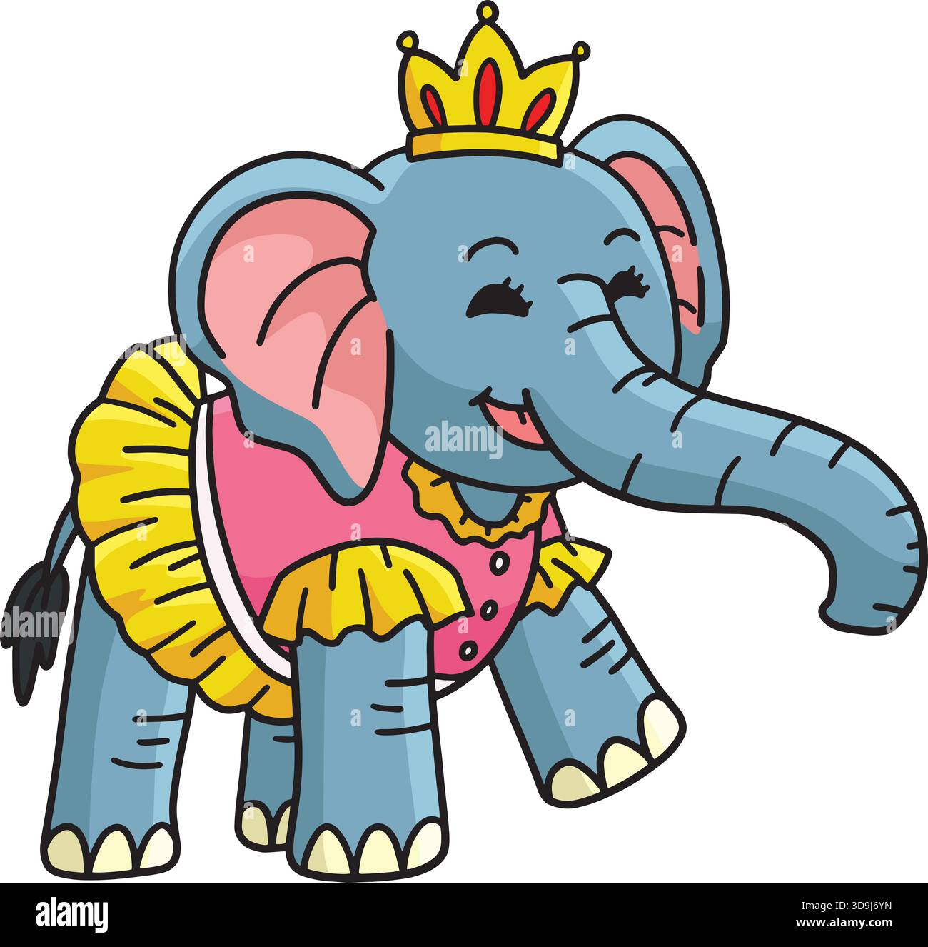 Princess Elephant Cartoon Colored Clipart Stock Vector Image & Art - Alamy