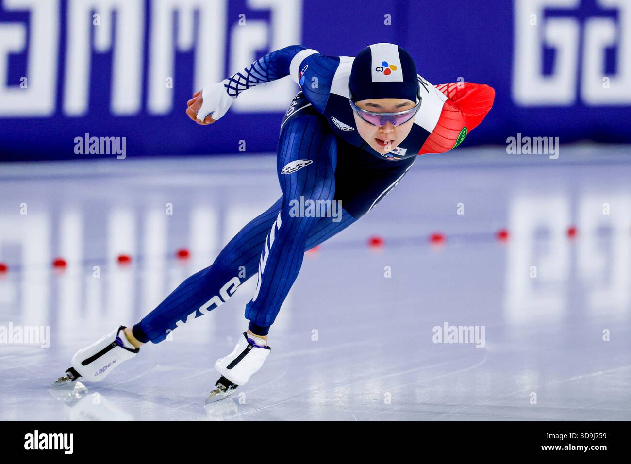 Min-Sun Kim of South Korea competing on the Women's 1000m on Day 1 of ...