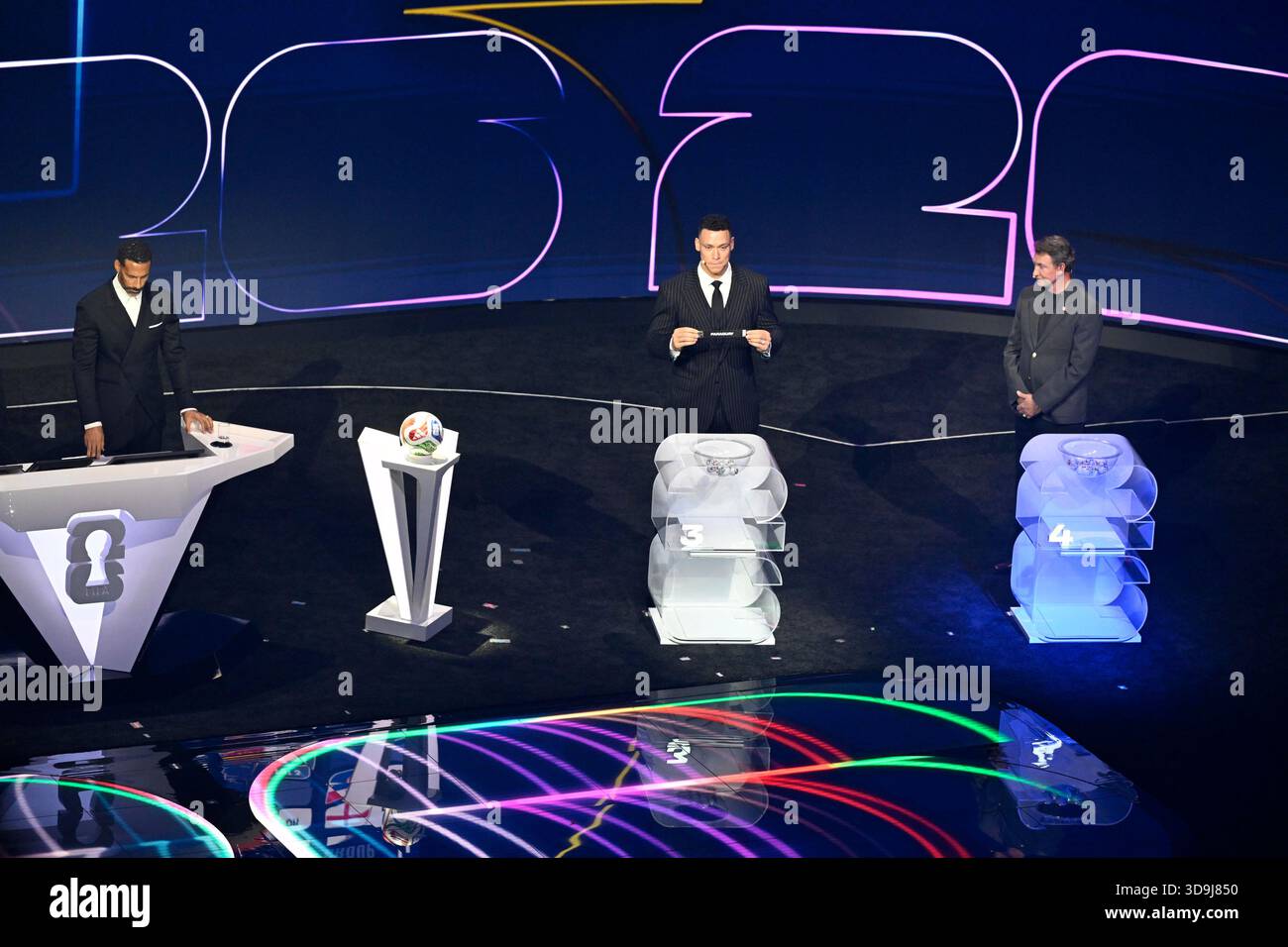 Names of countries are drawn by Aaron Judge during the Final Draw for ...