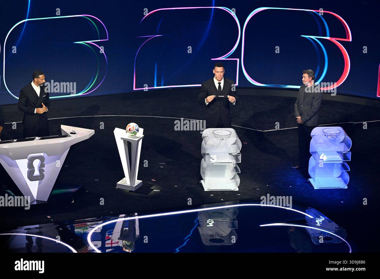 Names of countries are drawn by Aaron Judge during the Final Draw for ...