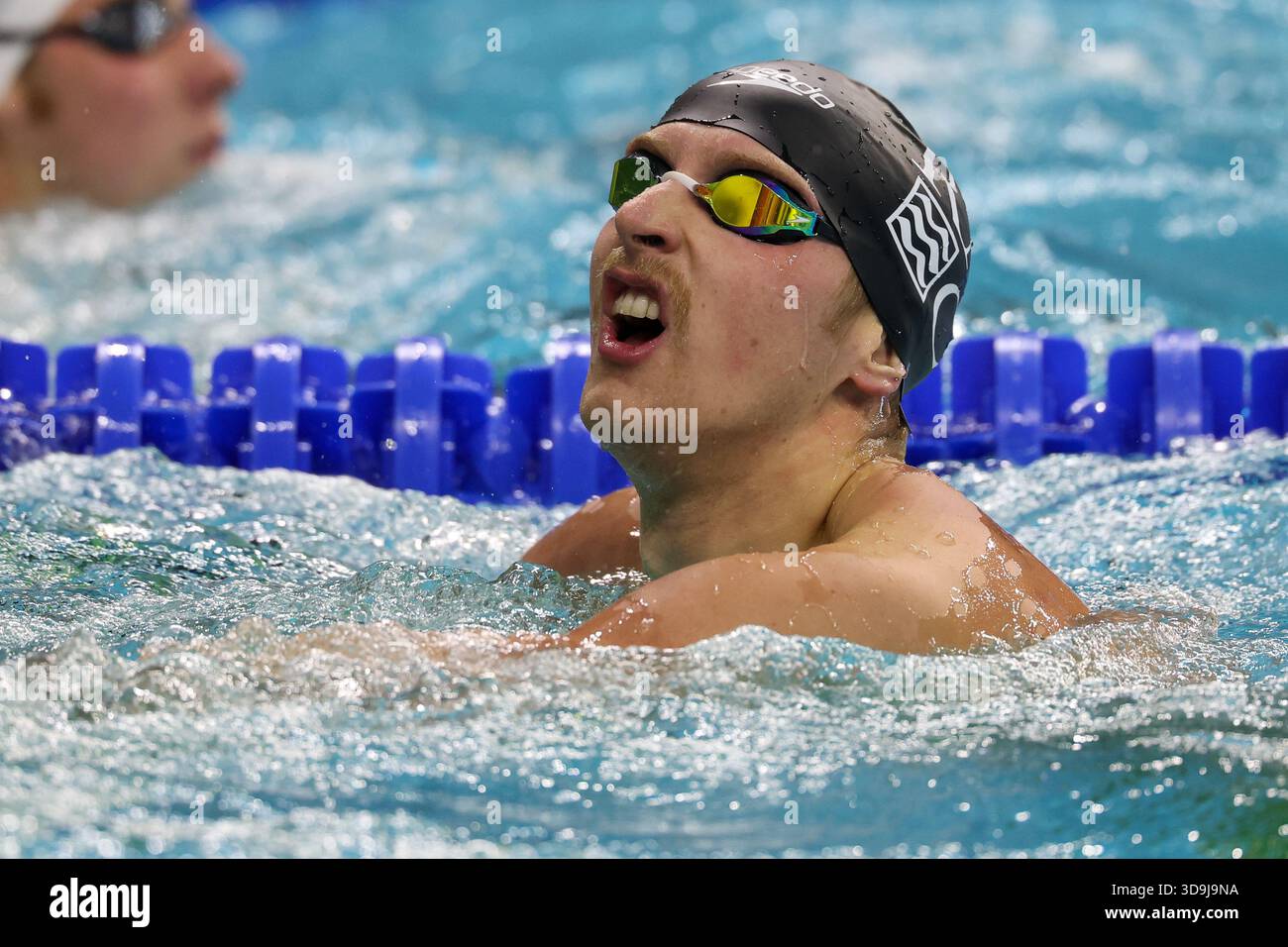 AUSTIN, TX - DECEMBER 05: Kieran Smith looks to the timing board from ...