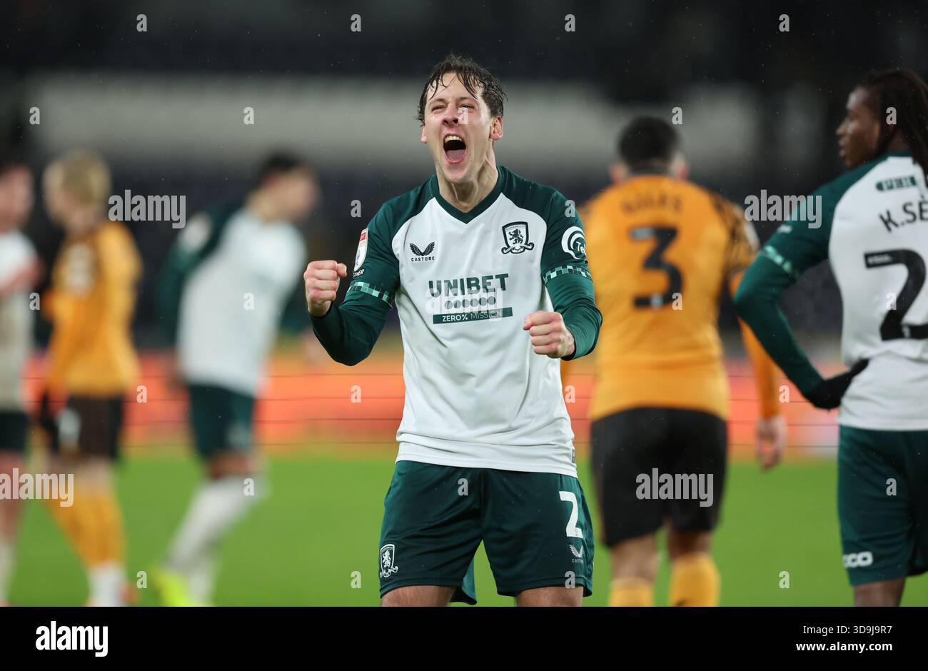 Middlesbrough's Callum Brittain celebrates at the final whistle after ...